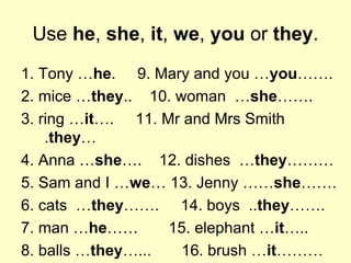 subject pronouns | PPT
