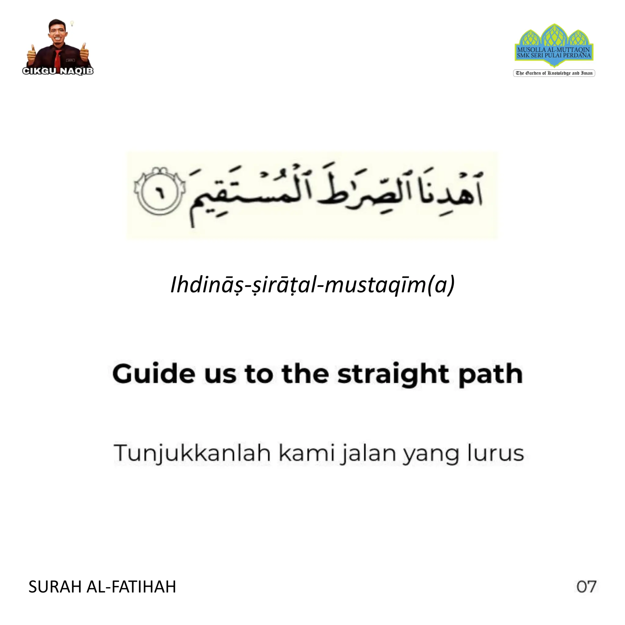 MAKSUD DALAM SOLAT: Surah Al-Fatihah MEANING IN SOLAT | PDF