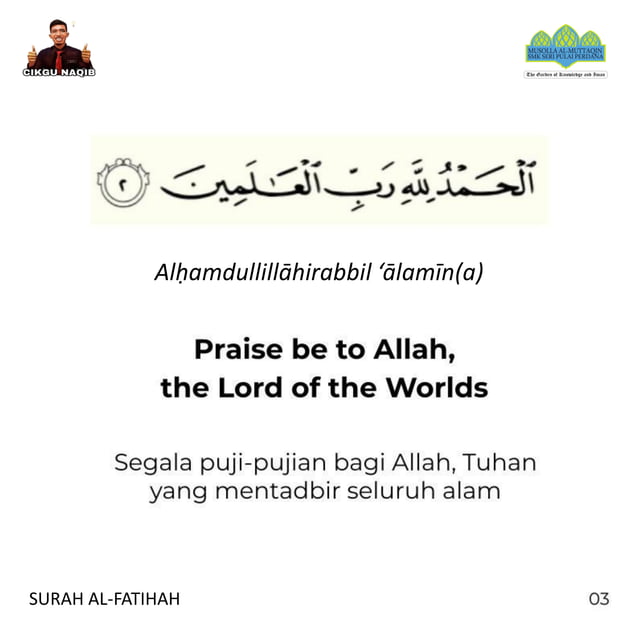 MAKSUD DALAM SOLAT: Surah Al-Fatihah MEANING IN SOLAT | PDF