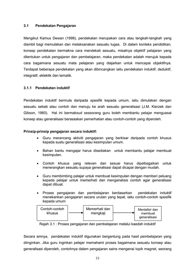 Pendekatan, strategi, kaedah dan teknik pengajaran | PDF