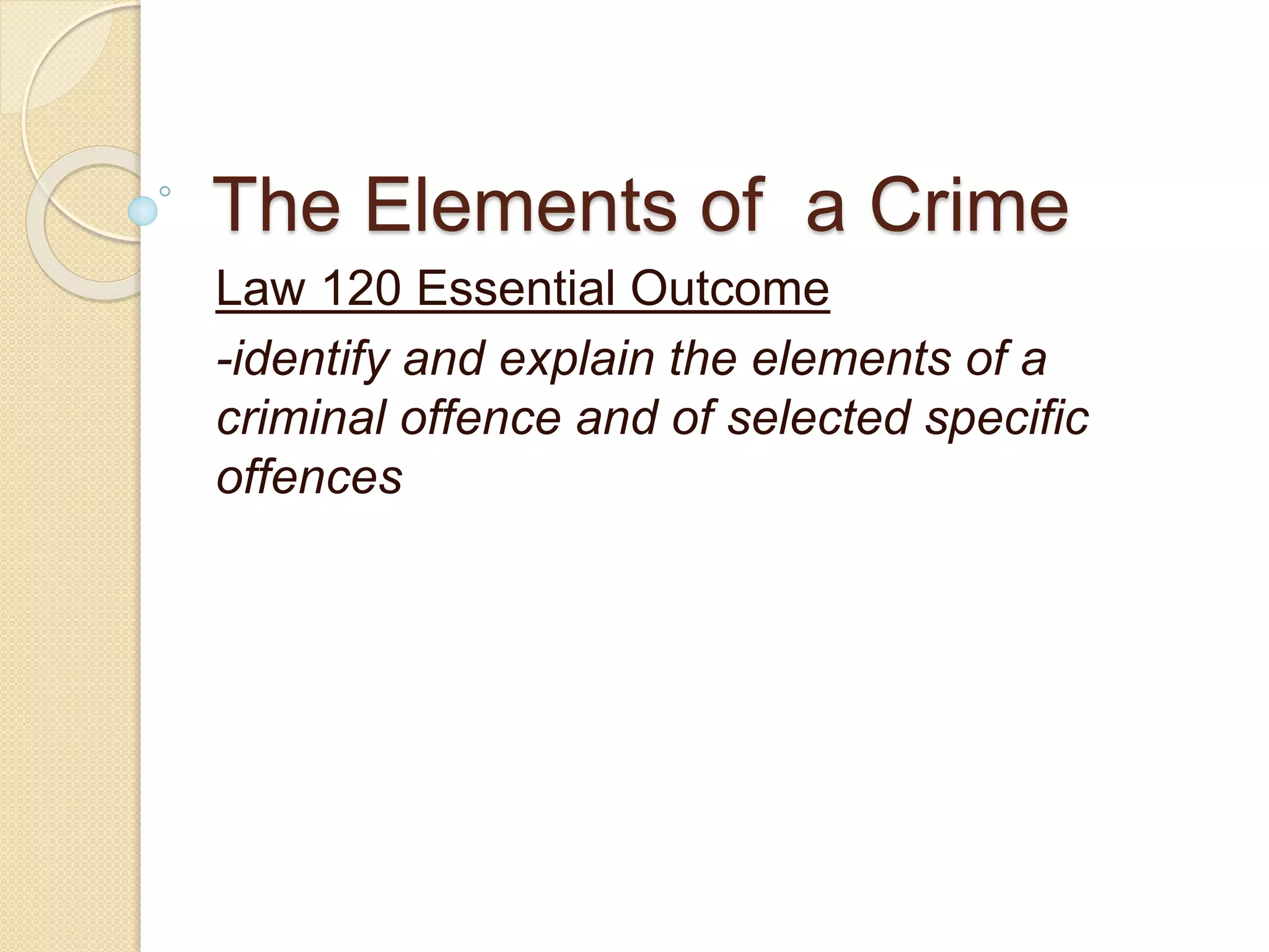 The Elements of a Crime | PPTX