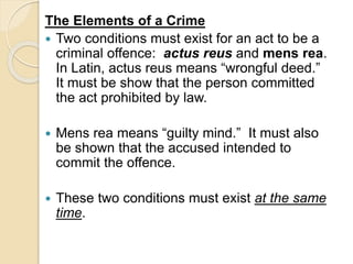 The Elements of a Crime | PPTX