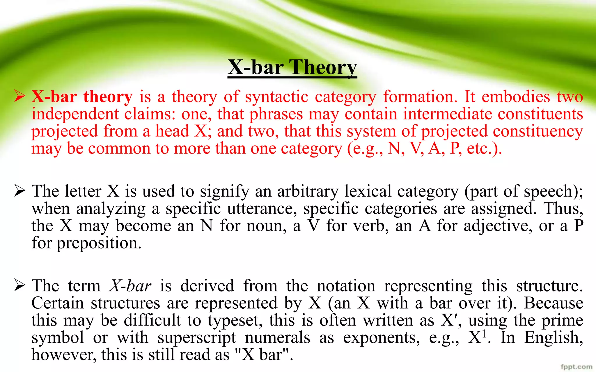 Theoretical concepts in Syntax | PPTX