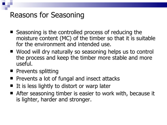 5. timber seasoning | PPT | Woodworking | Arts and Crafts
