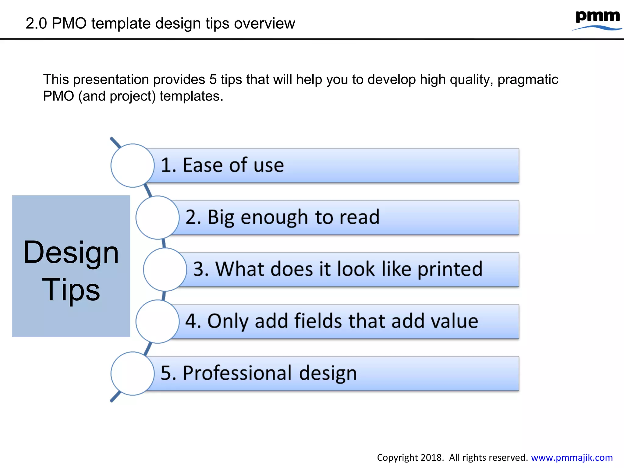 5 tips for PMO Template design | PPT