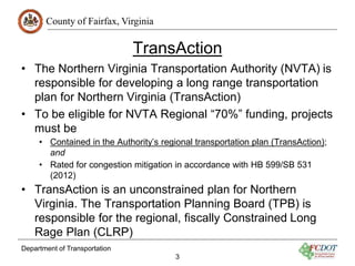 Fairfax County and the NVTA TransAction Update | PPT