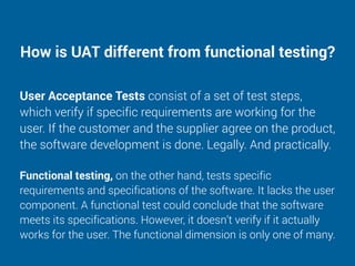 5 Types of USER ACCEPTANCE TESTING (UAT) | PPT