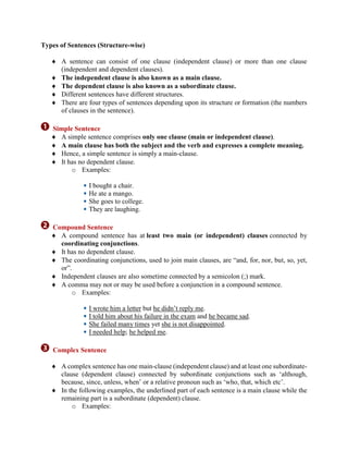 5-Types of sentences-structure wise | PDF