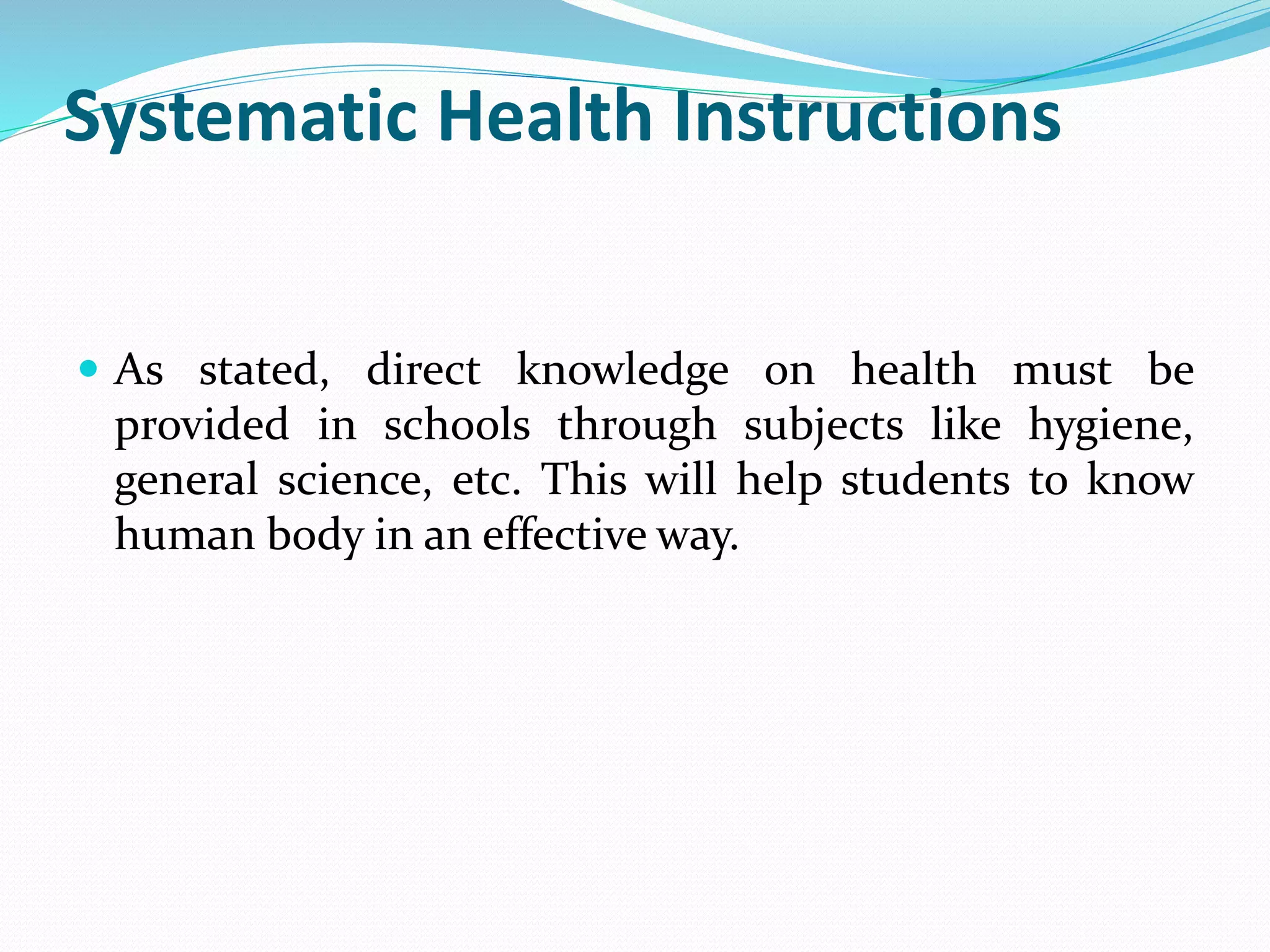 IMPARTING HEALTH EDUCATION IN SCHOOL | PPTX