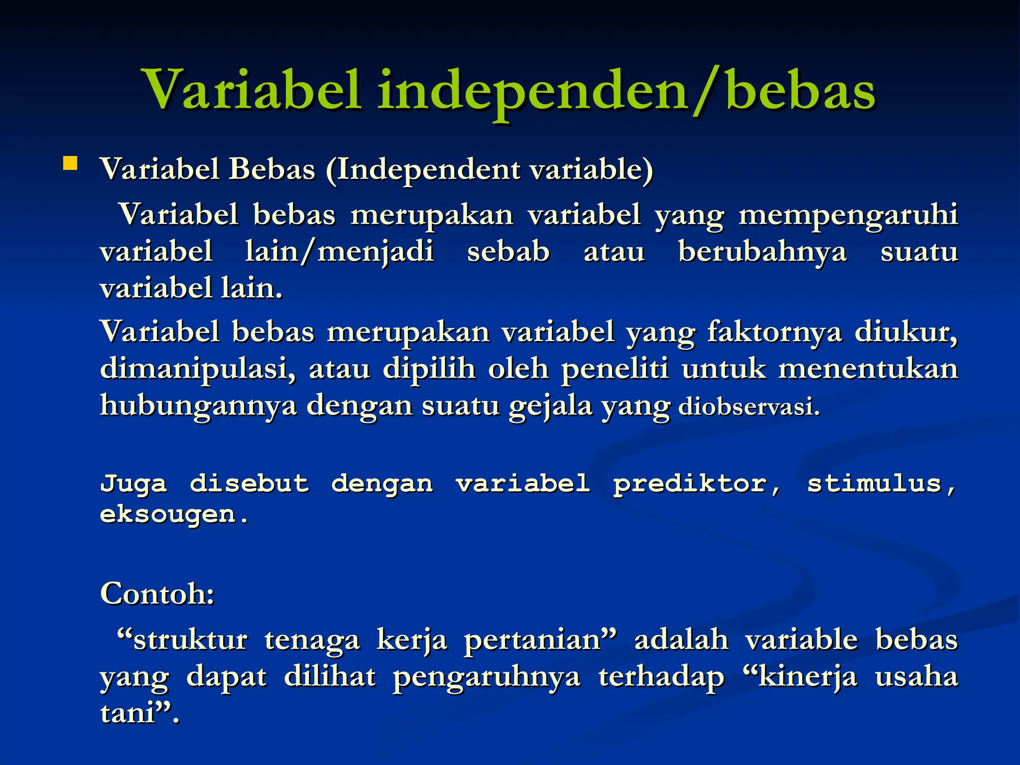 konsep variabel penelitian dalam metodologi penelitian | PPT