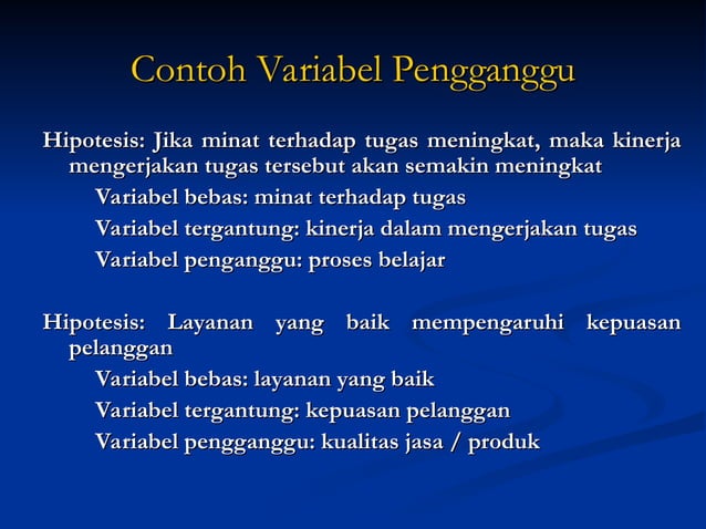 konsep variabel penelitian dalam metodologi penelitian | PPT