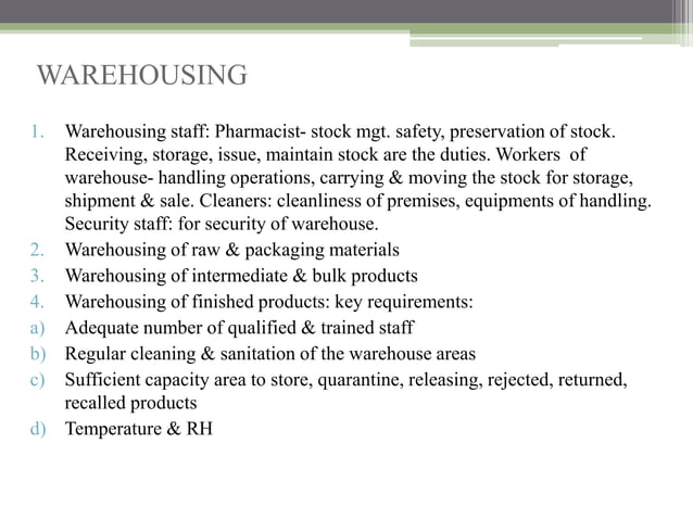 warehousing | PPT