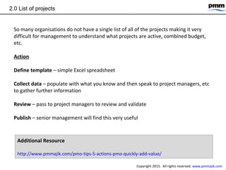 5 ways pmo can quickly add value | PPT