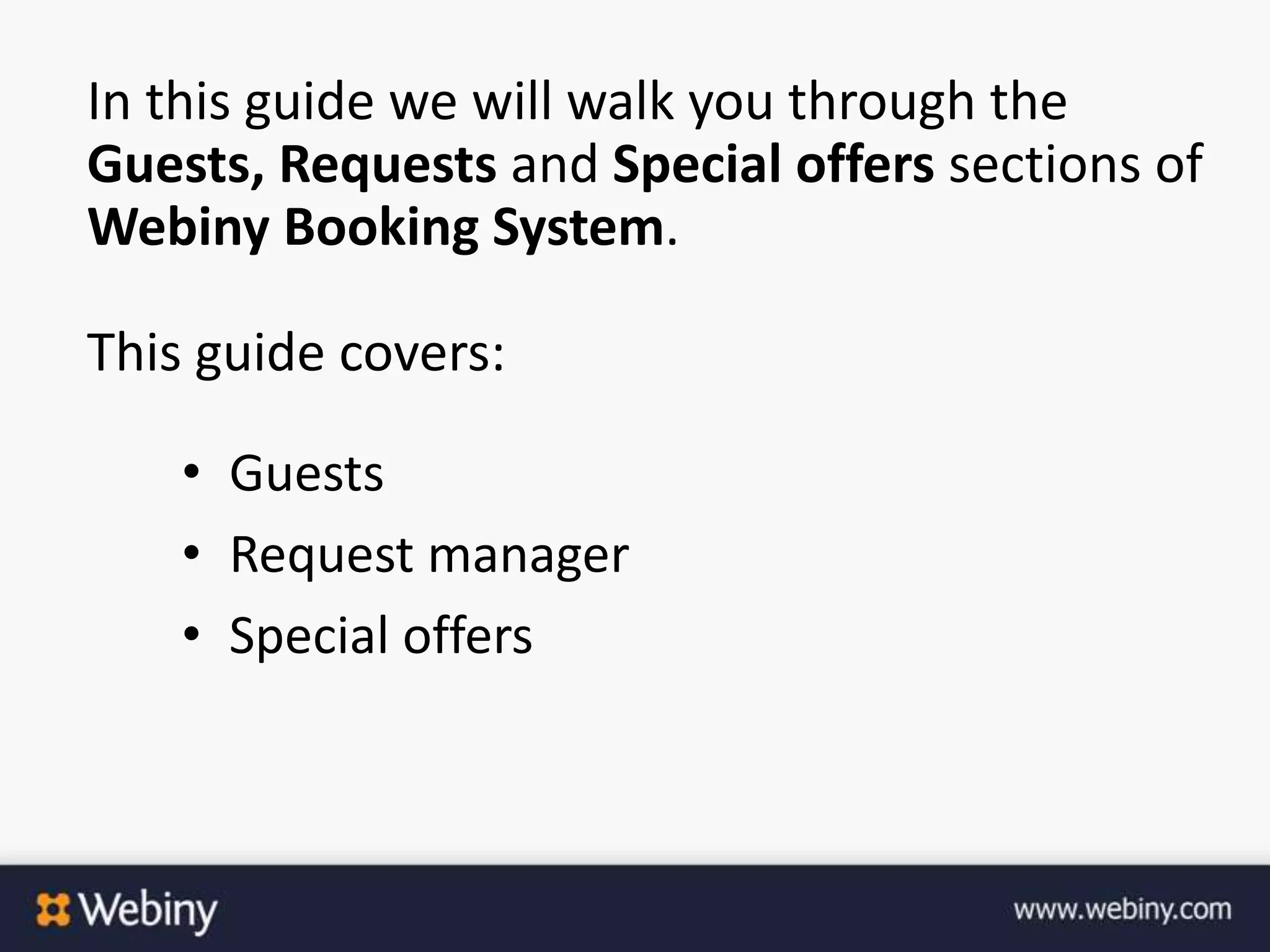 5 Webiny Booking System - Guests, Requests & Special Offers | PPT ...