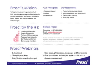 Prosci - Stop talking about "What you do" and Start talking about "What ...