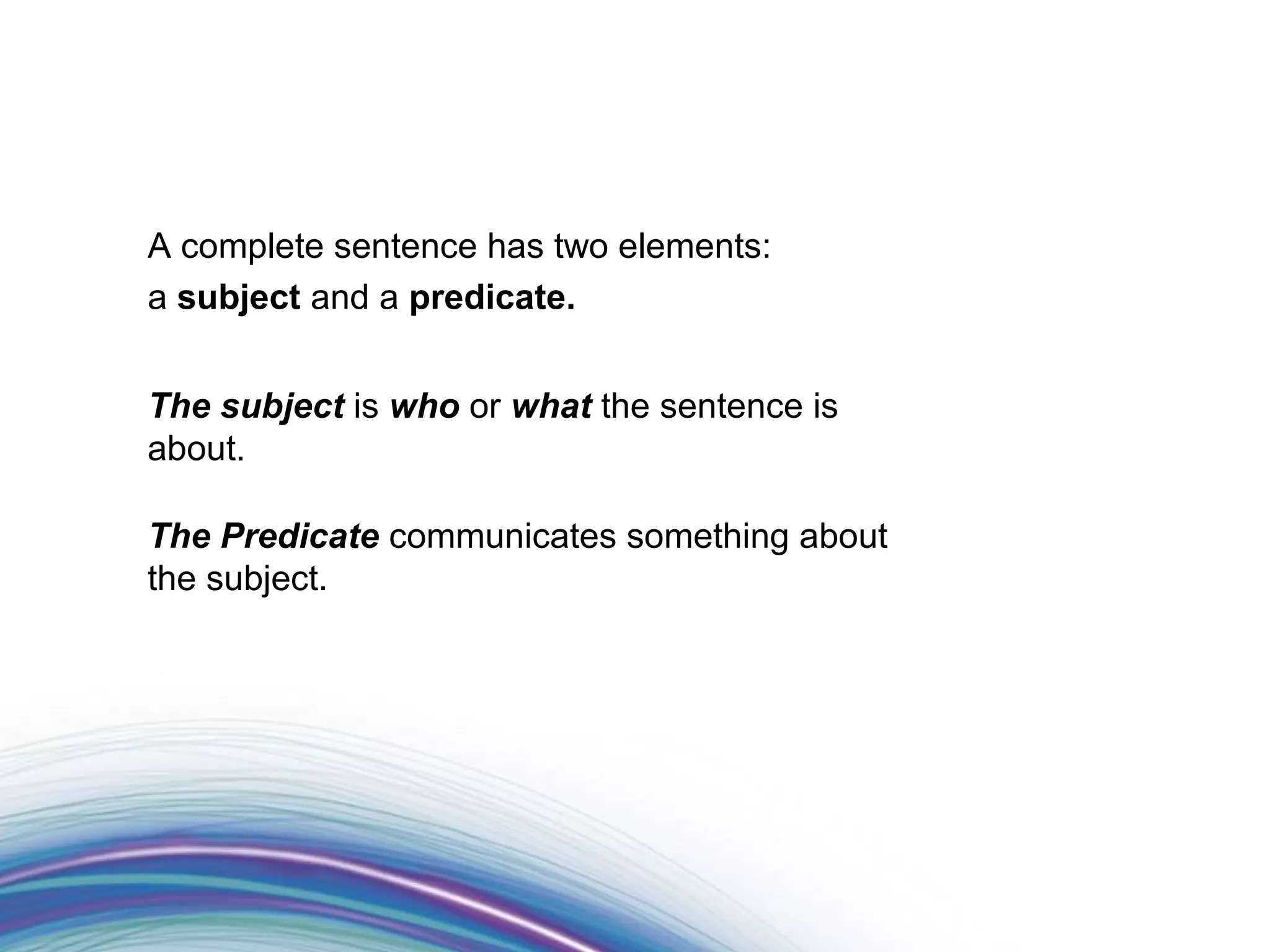 Foundations of Grammar 5: What is a subject? | PPT