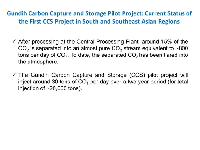 Gundih Carbon Capture and Storage Pilot Project: Current Status of the ...