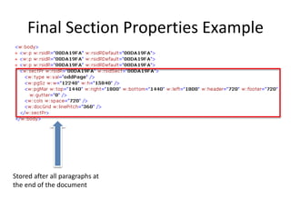 5 wordprocessing ml subject - sections | PPT