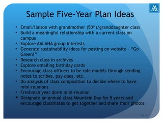 Alumnae Five-Year Plan | PPT