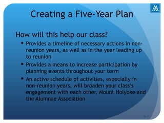 Alumnae Five-Year Plan | PPT