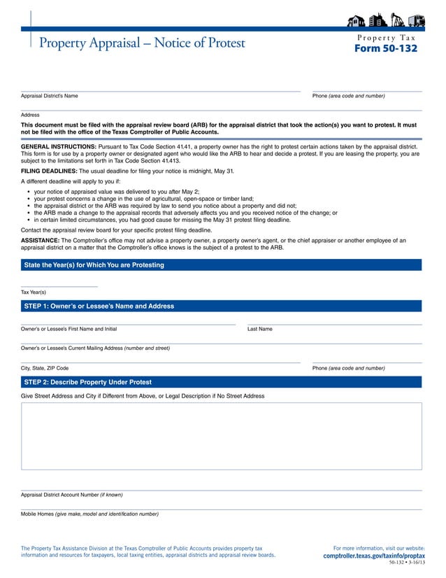 50 132 property appraisal - notice of protest | PDF