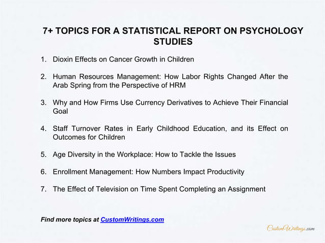 COMPLETE GUIDE ON WRITING A STATISTICAL REPORT ON PSYCHOLOGY STUDIES | PPT
