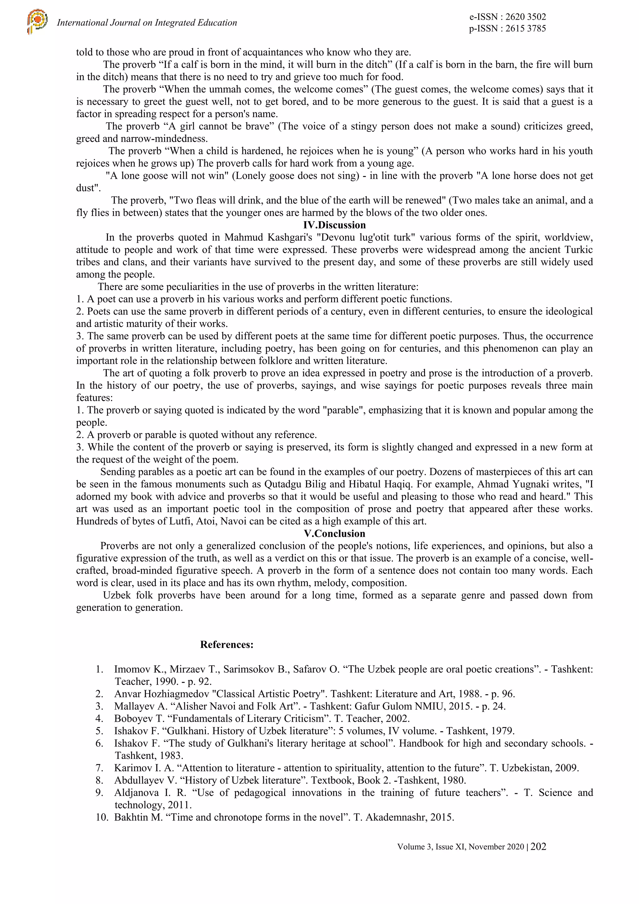 Idealistic study of proverbs | PDF