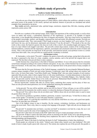 Idealistic study of proverbs | PDF