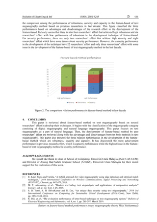 Review on feature-based method performance in text steganography | PDF
