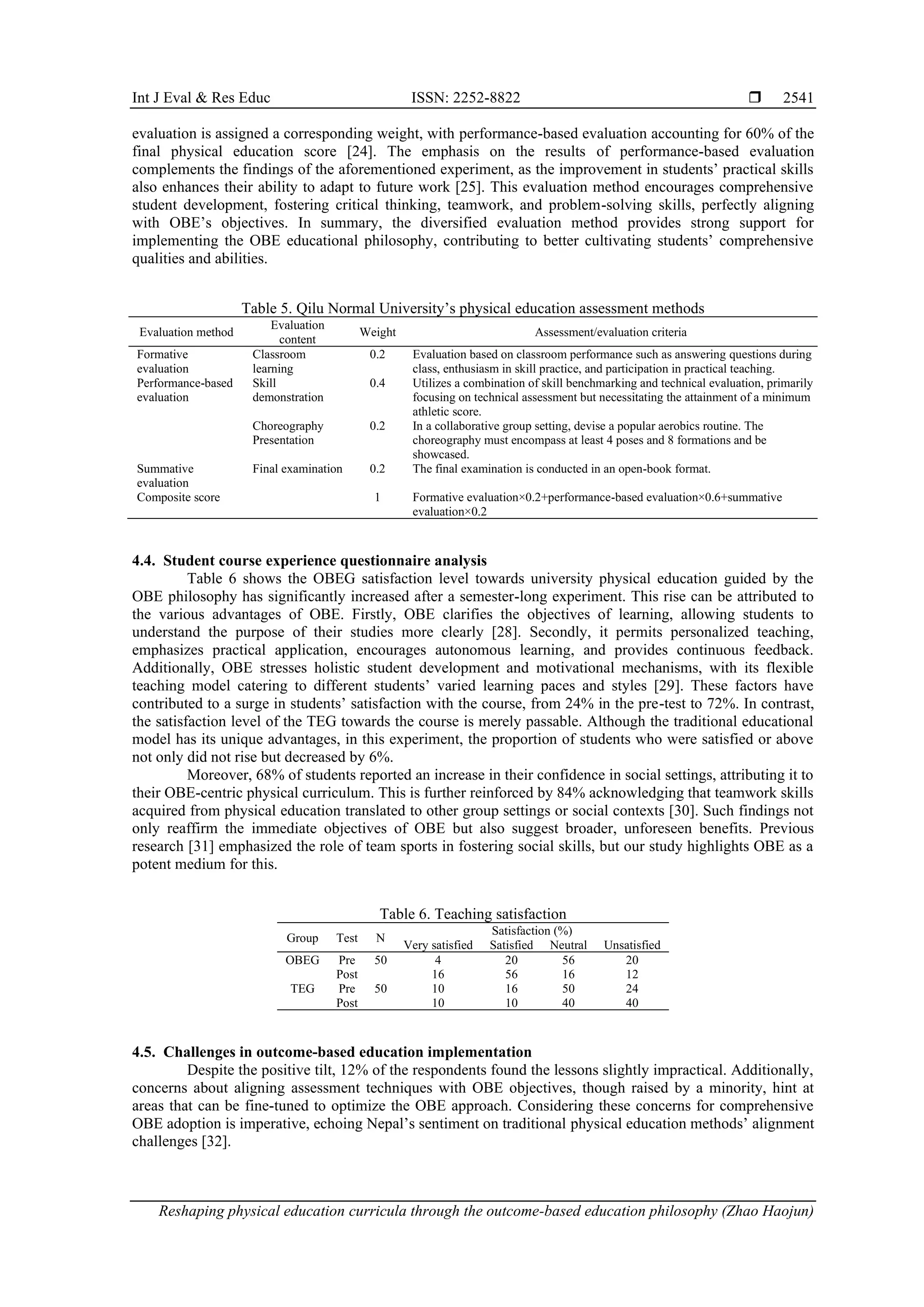 Reshaping physical education curricula through the outcome-based education philosophy | PDF