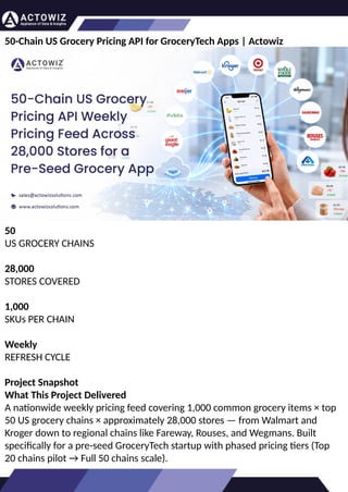 50-Chain US Grocery Pricing API for GroceryTech Apps | Actowiz | PPTX