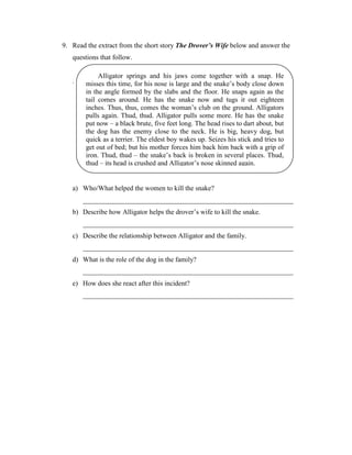 The Drovers Wife | PDF