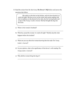 The Drovers Wife | PDF