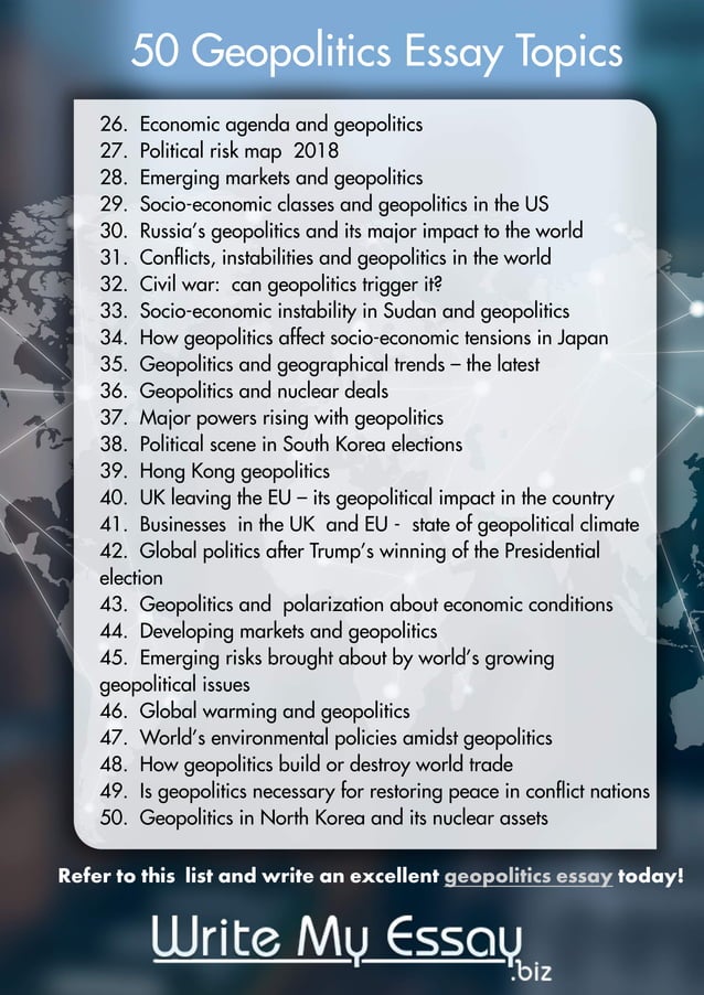 50 Geopolitics Essay Topics | PDF