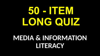 50-ITEM LONG QUIZ. sample sample sample sample | PPTX