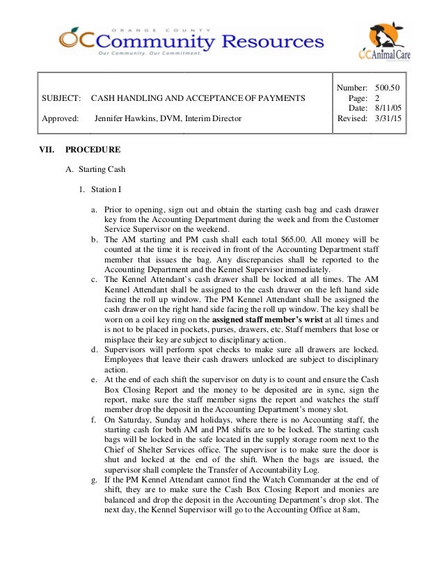 500 50 Cash Handling And Acceptance Of Payments 500-50-cash-handling-and-acceptance-of-payments