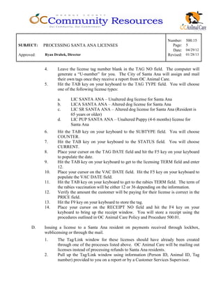 500.15 issuing santa ana licenses | PDF