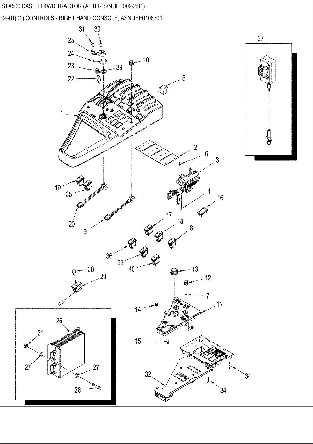STX 500 CASE IH 4WD Tractor parts catalog