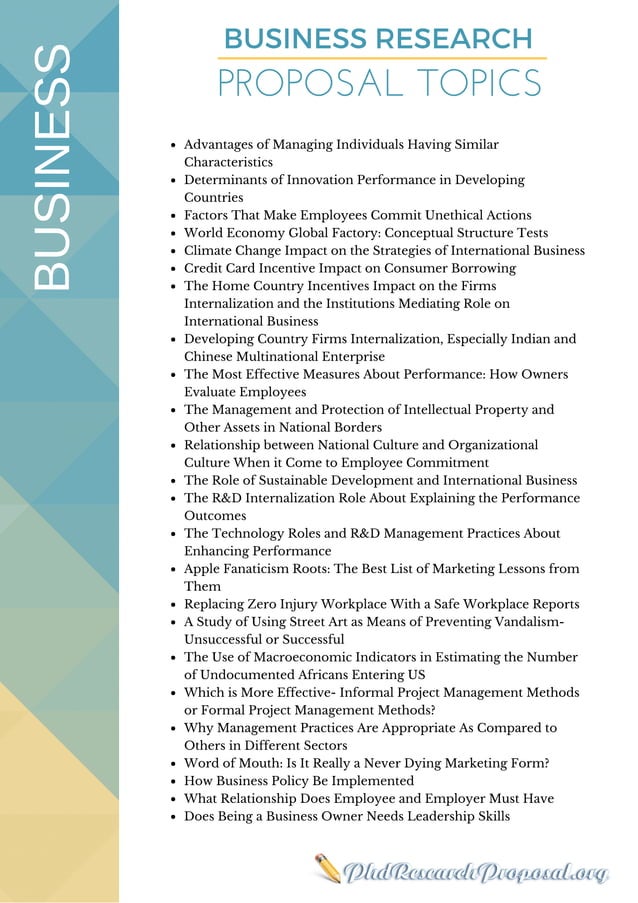 500 PhD Research Proposal Topics | PDF