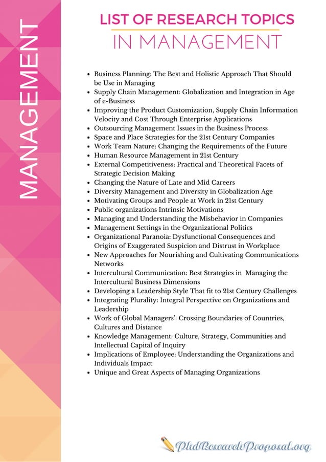 500 PhD Research Proposal Topics | PDF