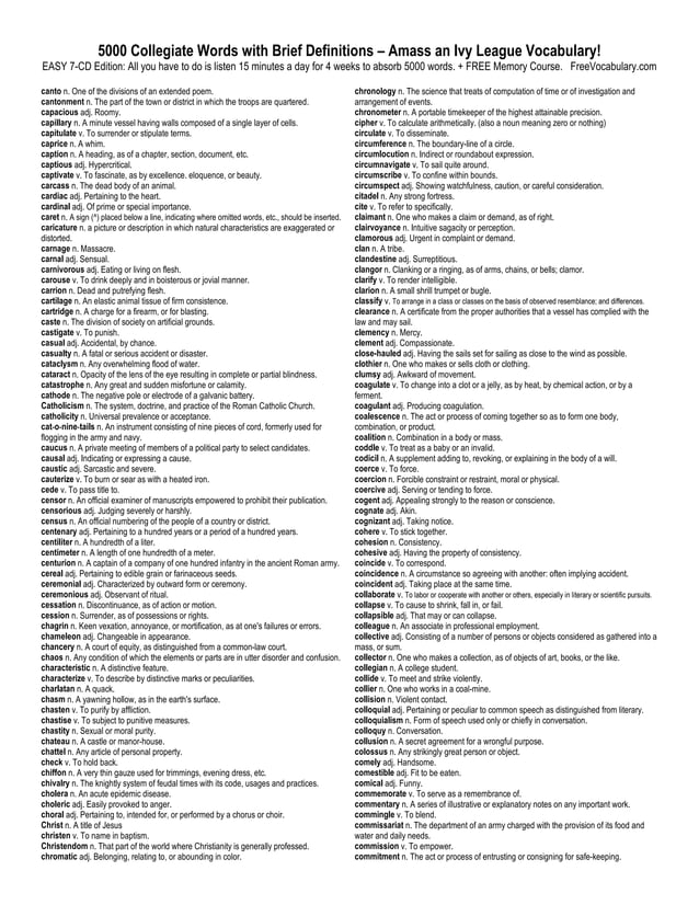 5000 Sat Words With Definitions | PDF