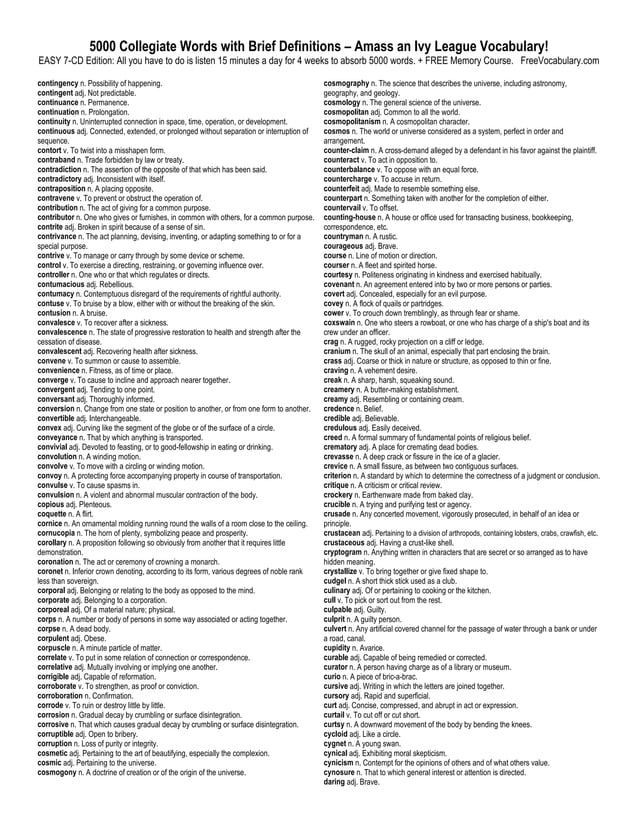 5000 Sat Words With Definitions | PPT