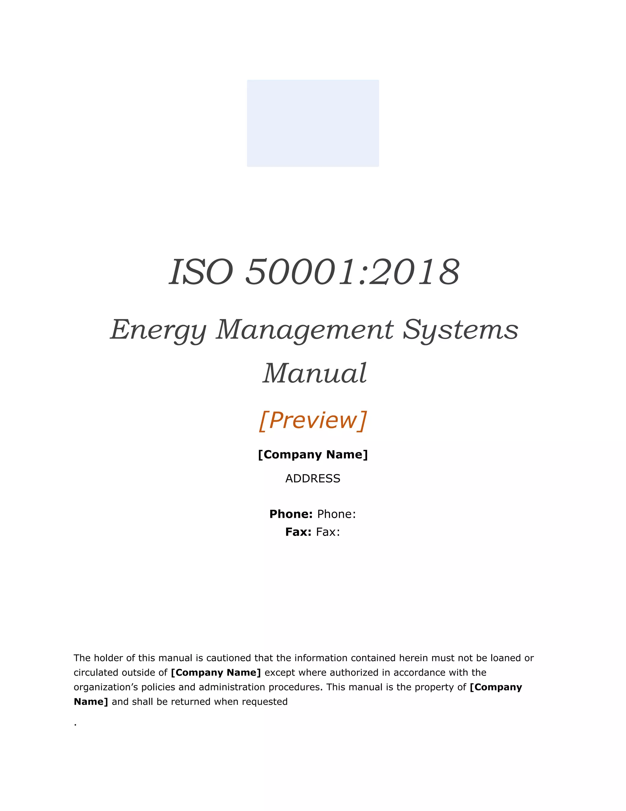 50001:2018 EnMS Manual Template Preview | PDF