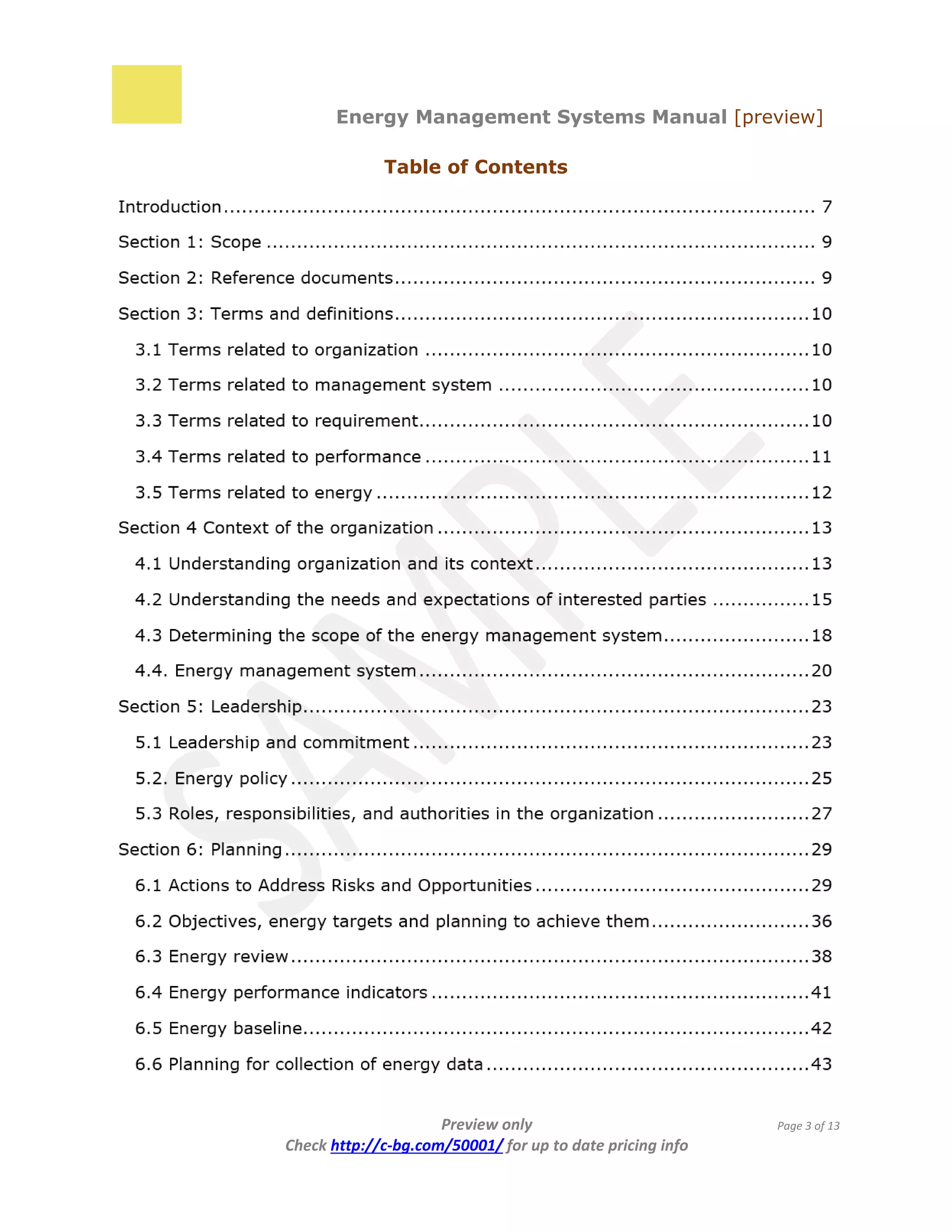 50001:2018 EnMS Manual Template Preview | PDF