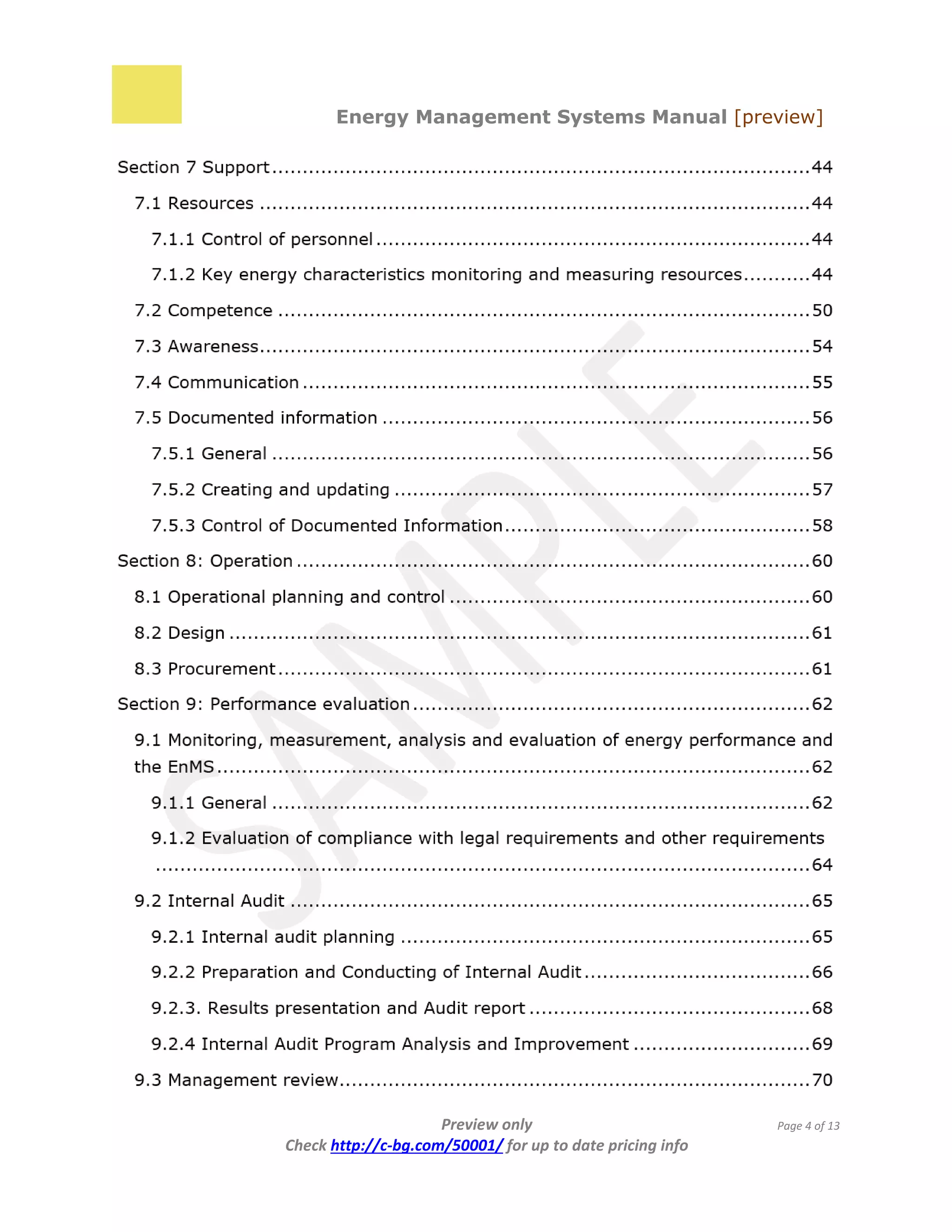 50001:2018 EnMS Manual Template Preview | PDF