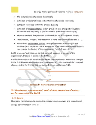 50001:2018 EnMS Manual Template Preview | PDF