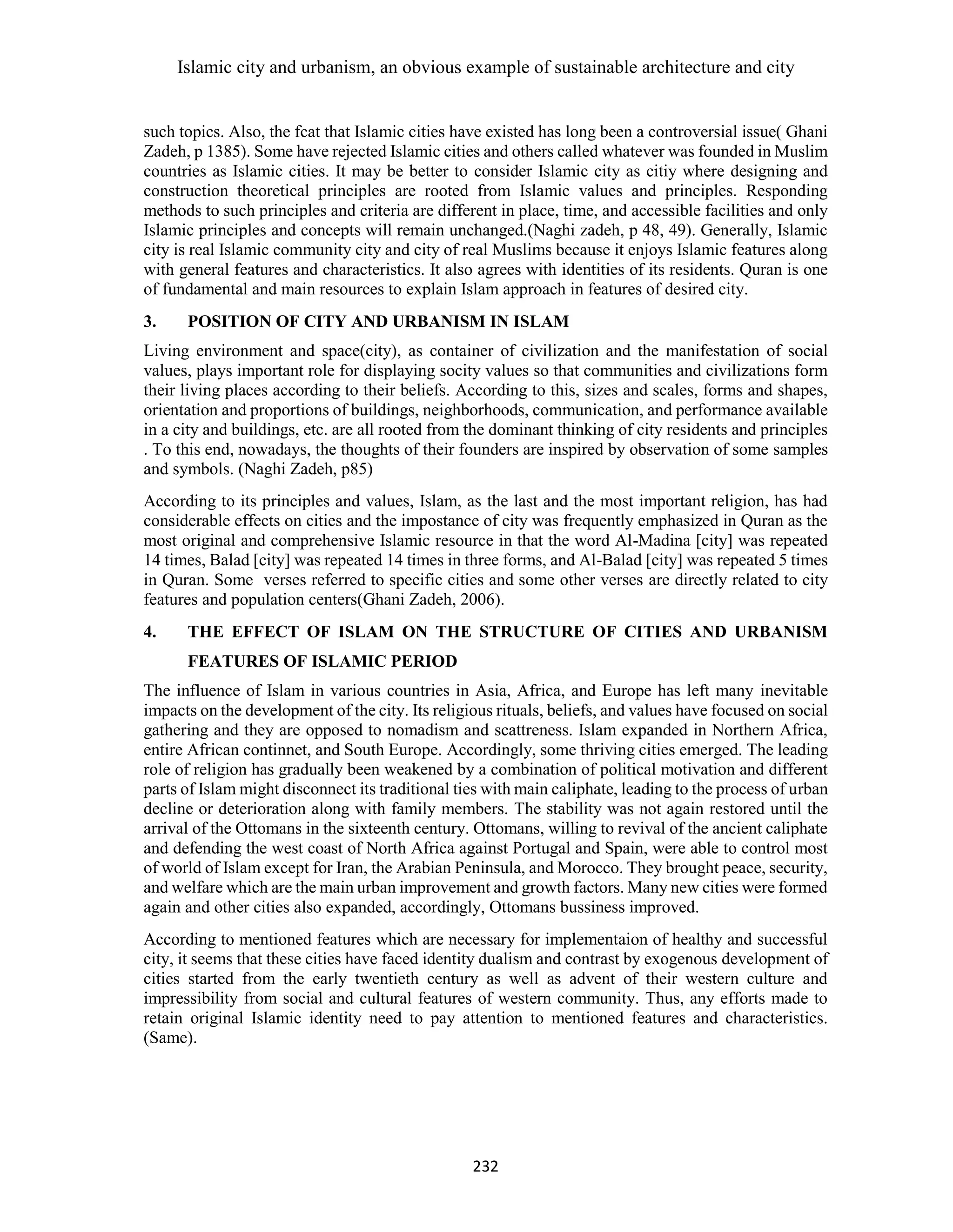 Islamic city and urbanism an obvious example of sustainable ...