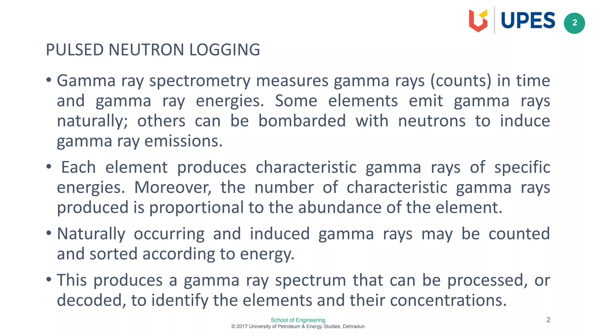 Pulsed neutron carbon oxygen logging | PPTX