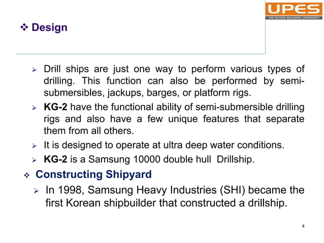 Drillship(Dhirubhai Deep-water KG2) | PPT