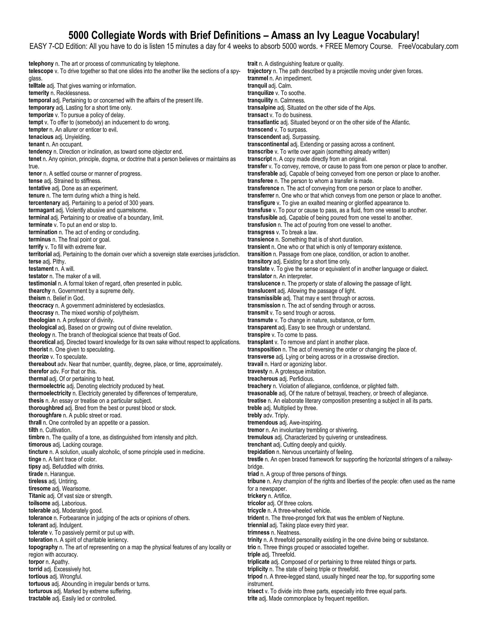 5000 toefl words | PDF